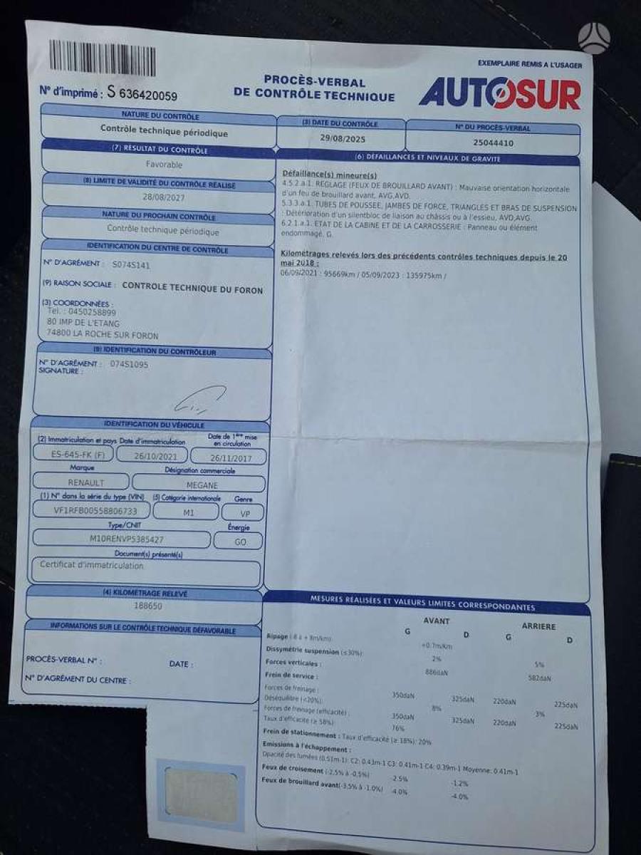 Синий Рено Меган 2017 в Таураге, объемом двигателя 1.46 л и пробегом 200 тыс. км за 6600 €, фото 24 на AUTOMOTO.COM.LV