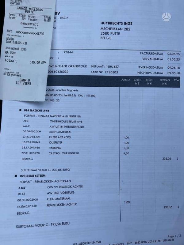 Синий Рено Меган 2018 в Каунас, объемом двигателя 1.20 л и пробегом 148 тыс. км за 7750 €, фото 8 на AUTOMOTO.COM.LV
