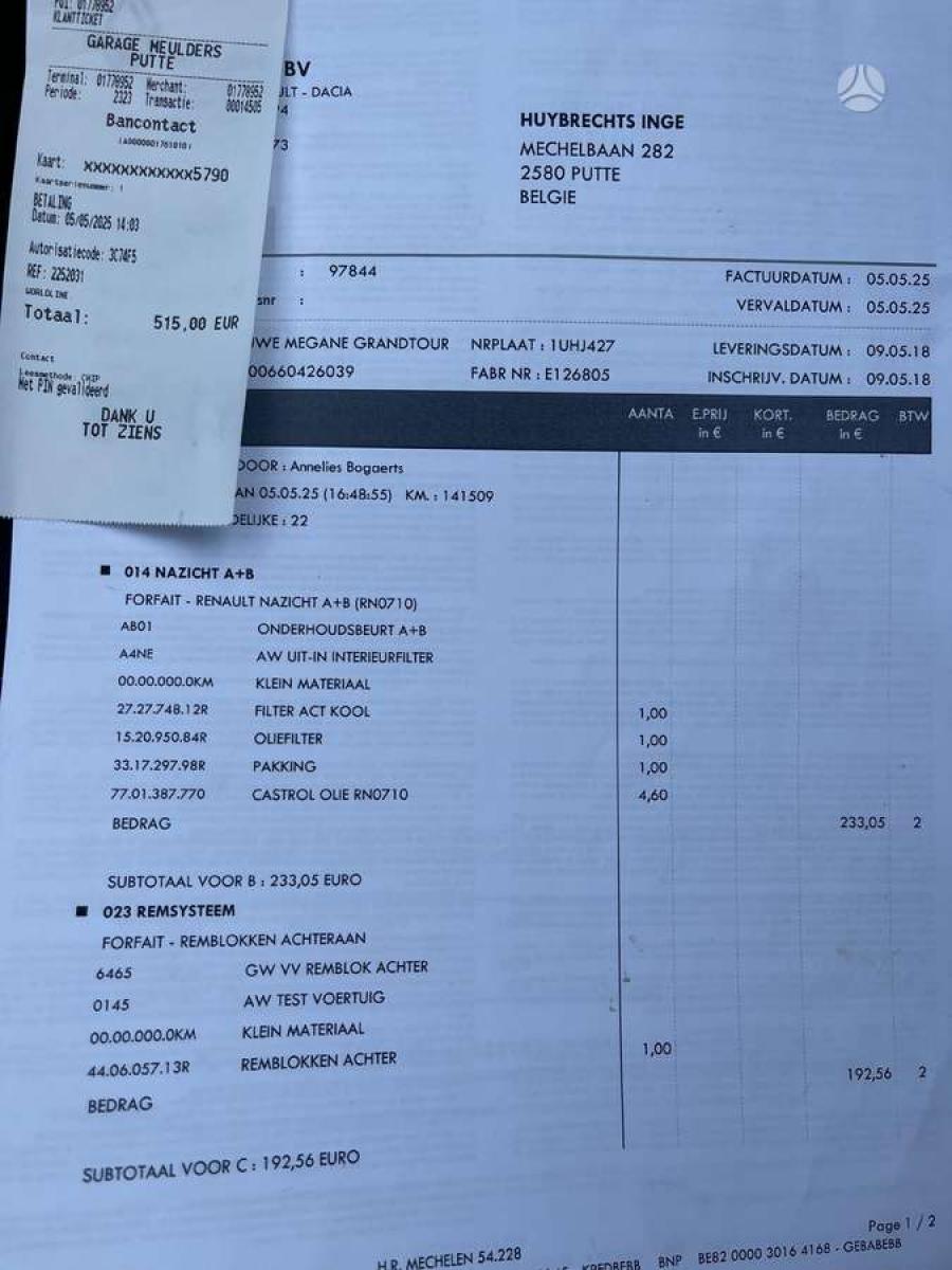 Blue Renault Megane 2018 in Kaunas, with an engine capacity of 1.20 L and mileage of 148 thousand km for 7750 €, photo 8 on AUTOMOTO.COM.LV