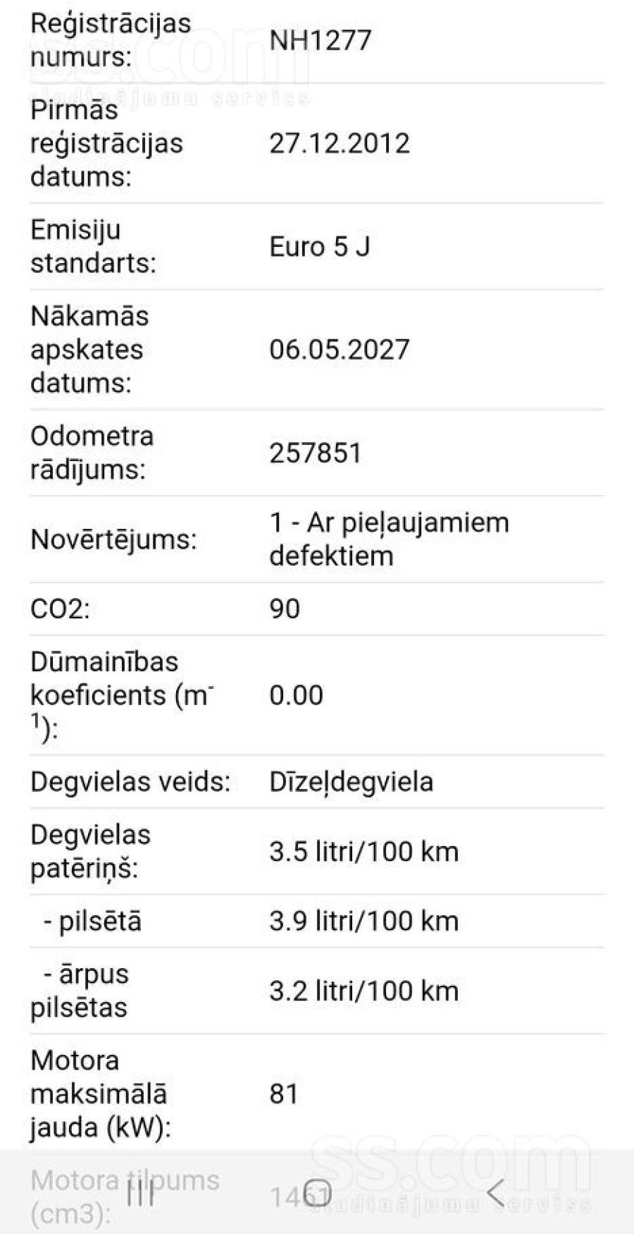 Pelēks Renault Megane 2012 Rīga, ar dzinēja tilpumu 1.50 L un nobraukumu 257 tūkst. km par 2900 €, foto 18 vietnē AUTOMOTO.COM.LV