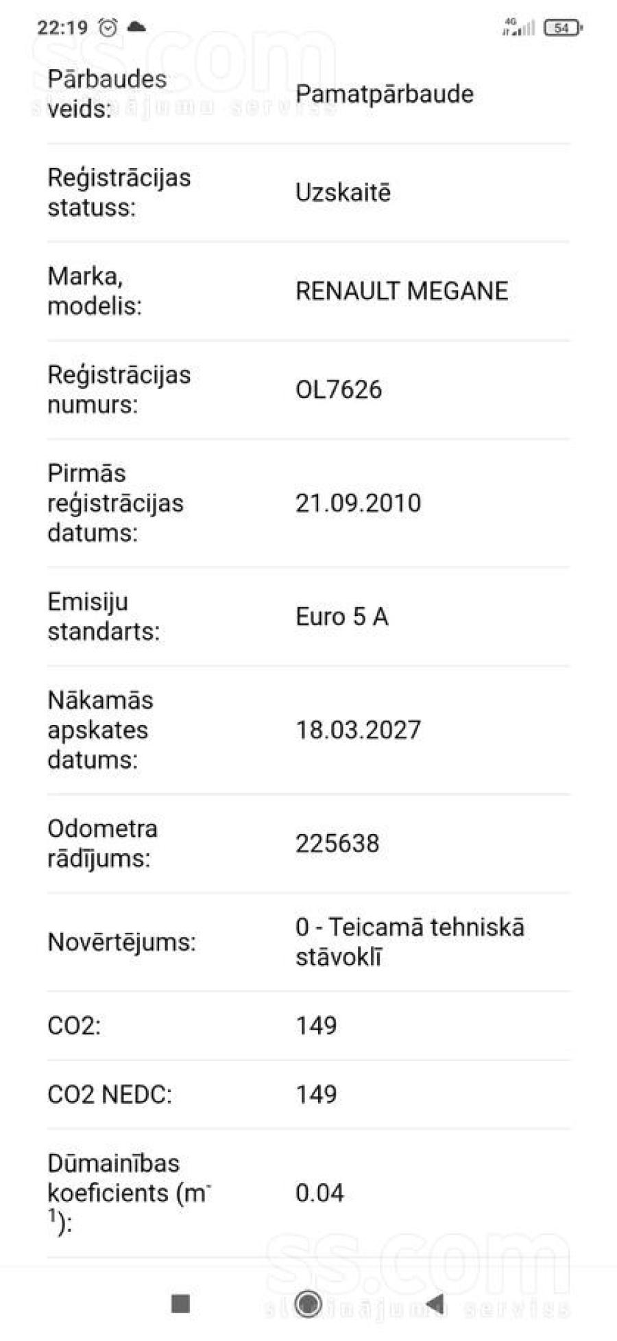 Белый Рено Меган 2010 в Елгава, объемом двигателя 1.90 л и пробегом 227 тыс. км за 5900 €, фото 21 на AUTOMOTO.COM.LV