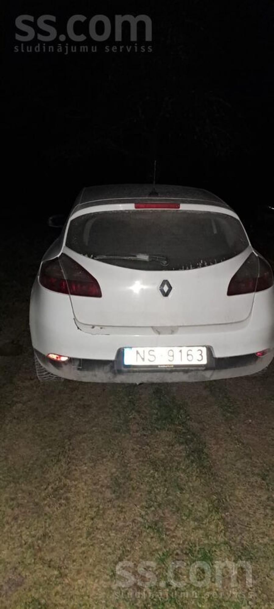 White Renault Megane 2010 in Talsi, with an engine capacity of 1.50 L and mileage of 241 thousand km for 1290 €, photo 2 on AUTOMOTO.COM.LV