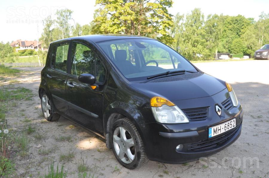 Black Renault Modus 2006 in Riga, with an engine capacity of 1.60 L and mileage of 220 thousand km for 990 €, photo 1 on AUTOMOTO.COM.LV