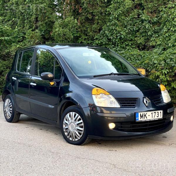 Black Renault Modus 2006 in Jelgava, with an engine capacity of 1.40 L and mileage of 214 thousand km for 1650 €, photo 3 on AUTOMOTO.COM.LV