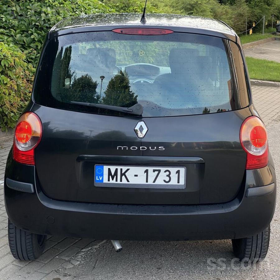 Black Renault Modus 2006 in Jelgava, with an engine capacity of 1.40 L and mileage of 214 thousand km for 1650 €, photo 6 on AUTOMOTO.COM.LV