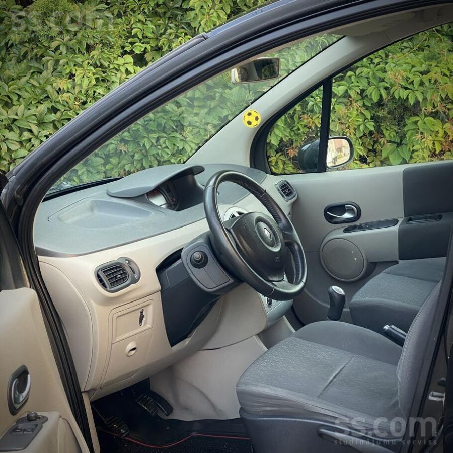 Black Renault Modus 2006 in Jelgava, with an engine capacity of 1.40 L and mileage of 214 thousand km for 1650 €, photo 11 on AUTOMOTO.COM.LV