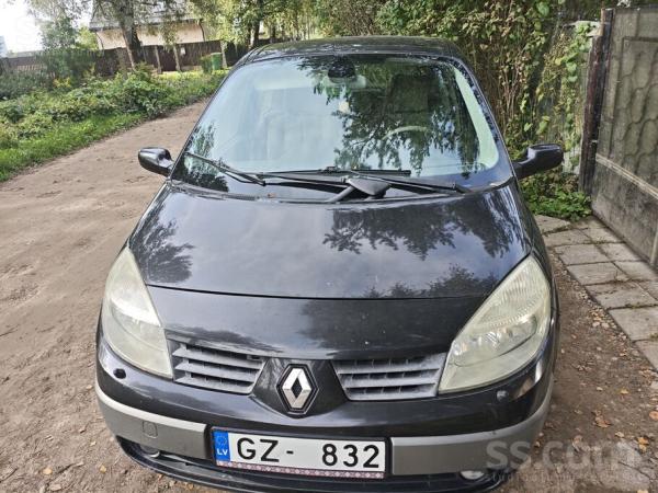 Black Renault Scenic 2003 in Riga, with an engine capacity of 2.00 L and mileage of 301 thousand km for 600 €, photo 1 on AUTOMOTO.COM.LV