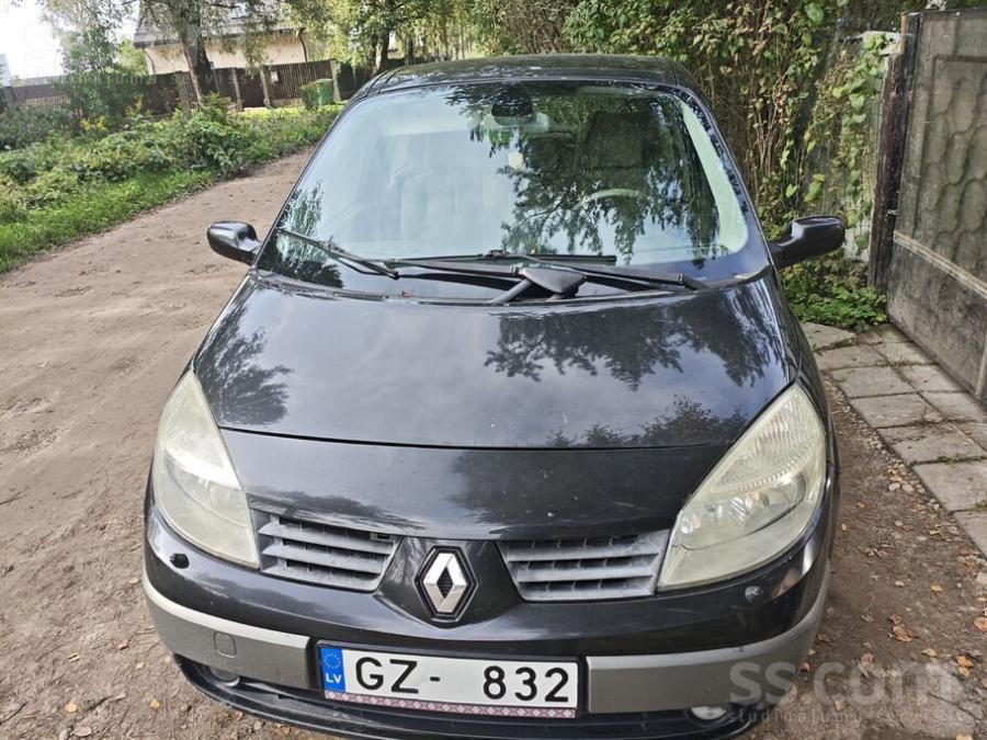 Black Renault Scenic 2003 in Riga, with an engine capacity of 2.00 L and mileage of 301 thousand km for 600 €, photo 1 on AUTOMOTO.COM.LV