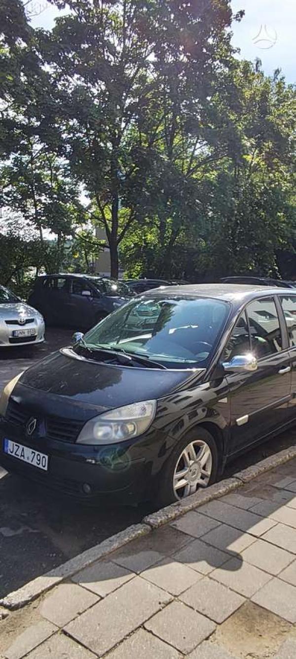 Black Renault Scenic 2005 in Vilnius, with an engine capacity of 1.87 L and mileage of 200 thousand km for 700 €, photo 1 on AUTOMOTO.COM.LV
