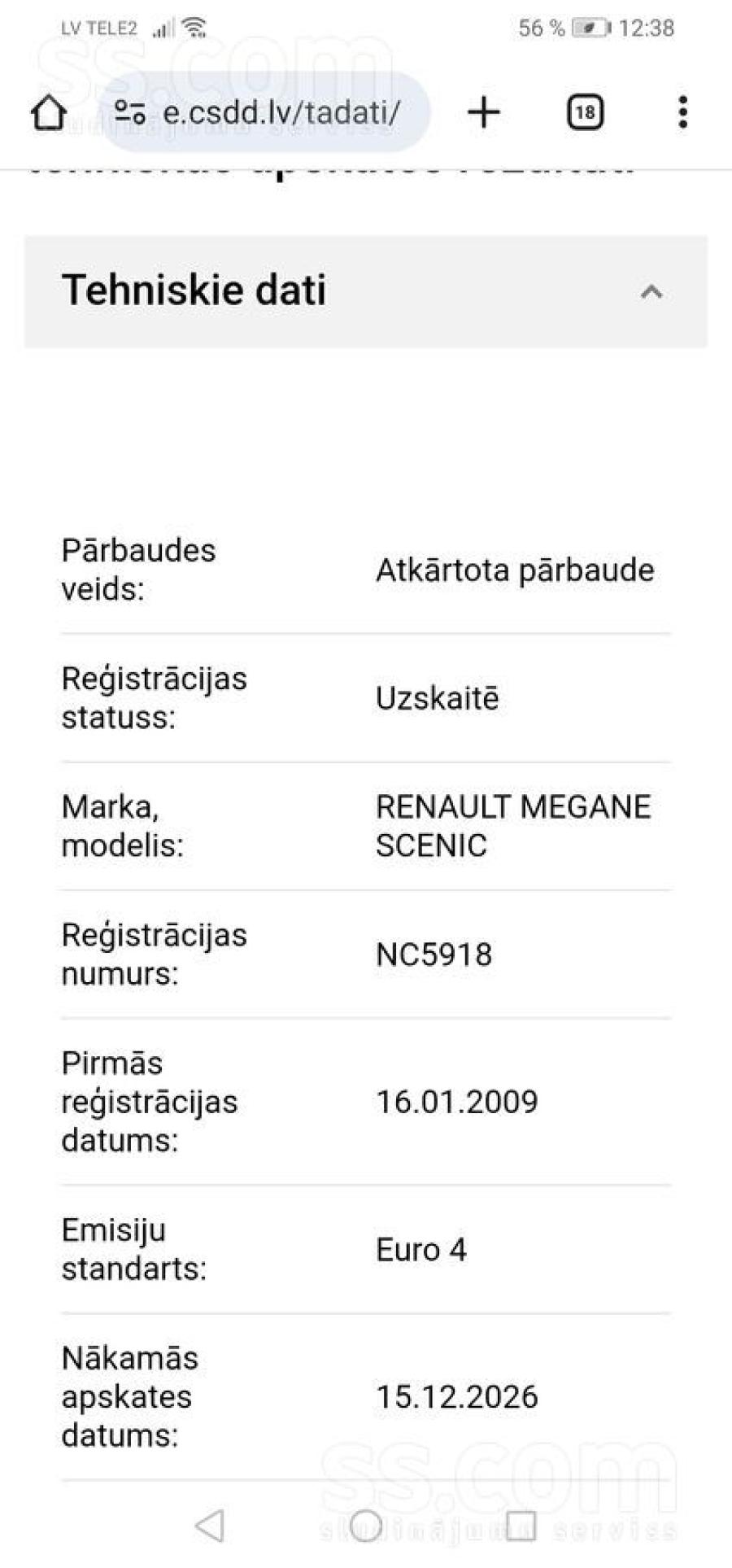Melns Renault Scenic 2009 Rīga, ar dzinēja tilpumu 1.50 L un nobraukumu 282 tūkst. km par 1650 €, foto 15 vietnē AUTOMOTO.COM.LV