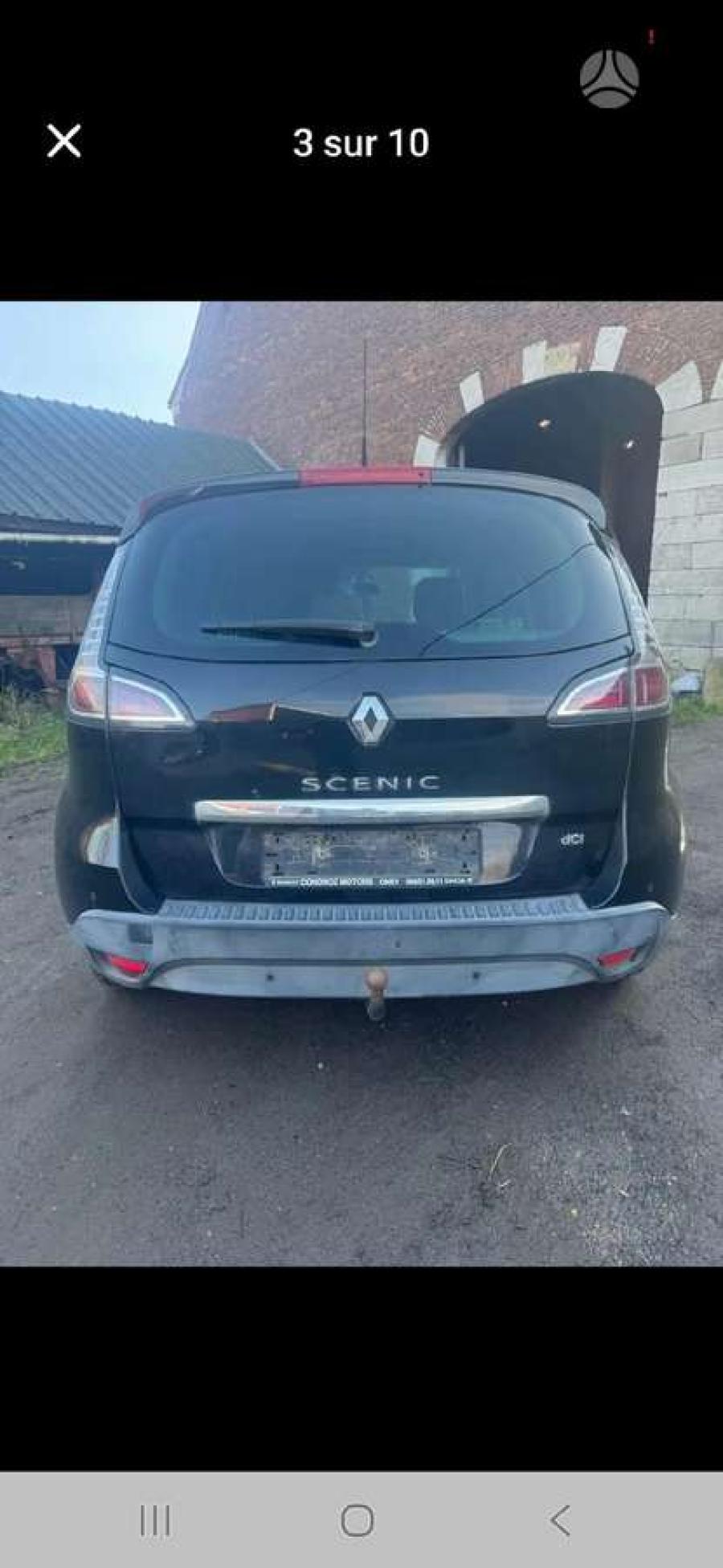 Black Renault Scenic 2013 in Ukmerge, with an engine capacity of 1.46 L and mileage of 215 thousand km for 3350 €, photo 3 on AUTOMOTO.COM.LV