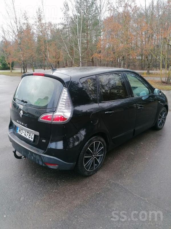 Black Renault Scenic 2013 in Riga, with an engine capacity of 1.60 L and mileage of 269 thousand km for 3650 €, photo 5 on AUTOMOTO.COM.LV