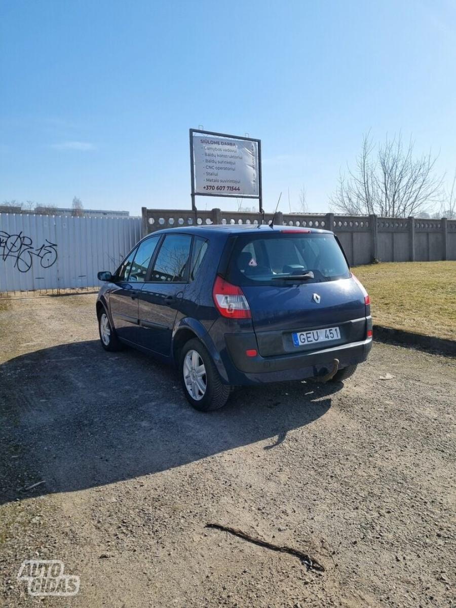 Blue Renault Scenic 2005 in Vilnius, with an engine capacity of 1.90 L and mileage of 285 thousand km for 1100 €, photo 2 on AUTOMOTO.COM.LV