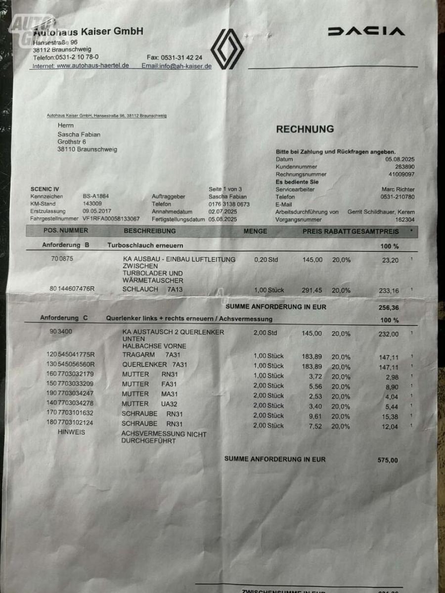 Синий Рено Сценик 2017 в Мариямполе, объемом двигателя 1.20 л и пробегом 143 тыс. км за 7850 €, фото 15 на AUTOMOTO.COM.LV