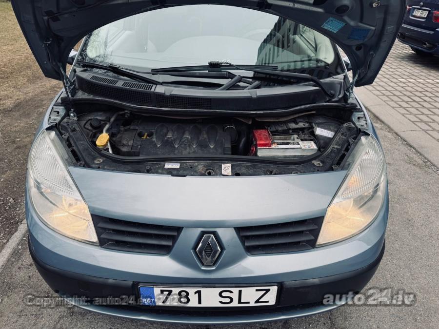 Blue Renault Scenic 2006 in Tallinn, with an engine capacity of 1.60 L and mileage of 234 thousand km for 1999 €, photo 18 on AUTOMOTO.COM.LV