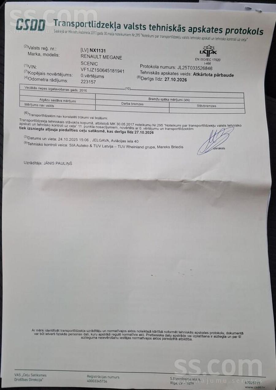 Brūns Renault Scenic 2011 Jelgava, ar dzinēja tilpumu 1.90 L un nobraukumu 241 tūkst. km par 4600 €, foto 8 vietnē AUTOMOTO.COM.LV