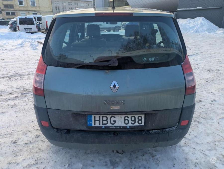 Green Renault Scenic 2004 in Vilnius, with an engine capacity of 1.87 L and mileage of 169 thousand km for 600 €, photo 6 on AUTOMOTO.COM.LV