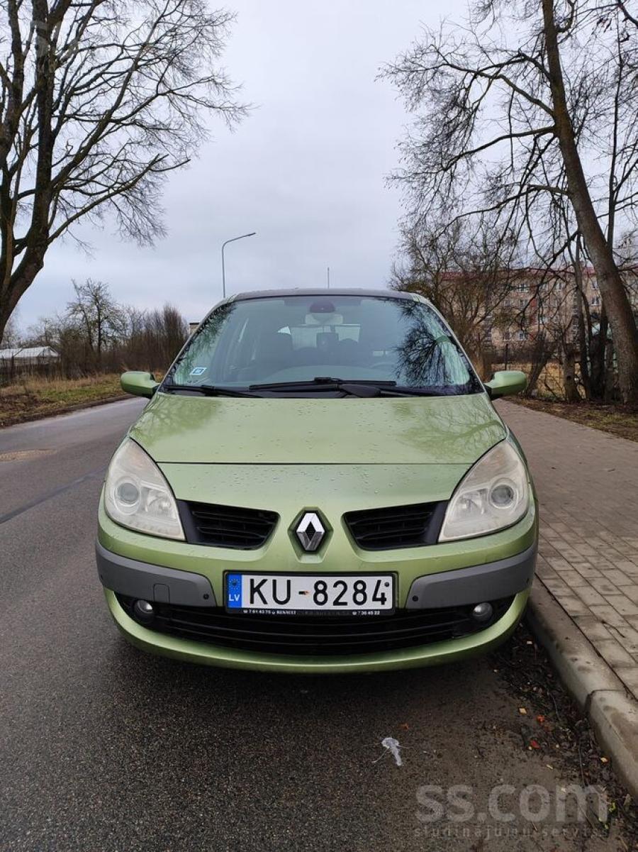 Green Renault Scenic 2007 in Jekabpils, with an engine capacity of 1.90 L and mileage of 285 thousand km for 1100 €, photo 3 on AUTOMOTO.COM.LV
