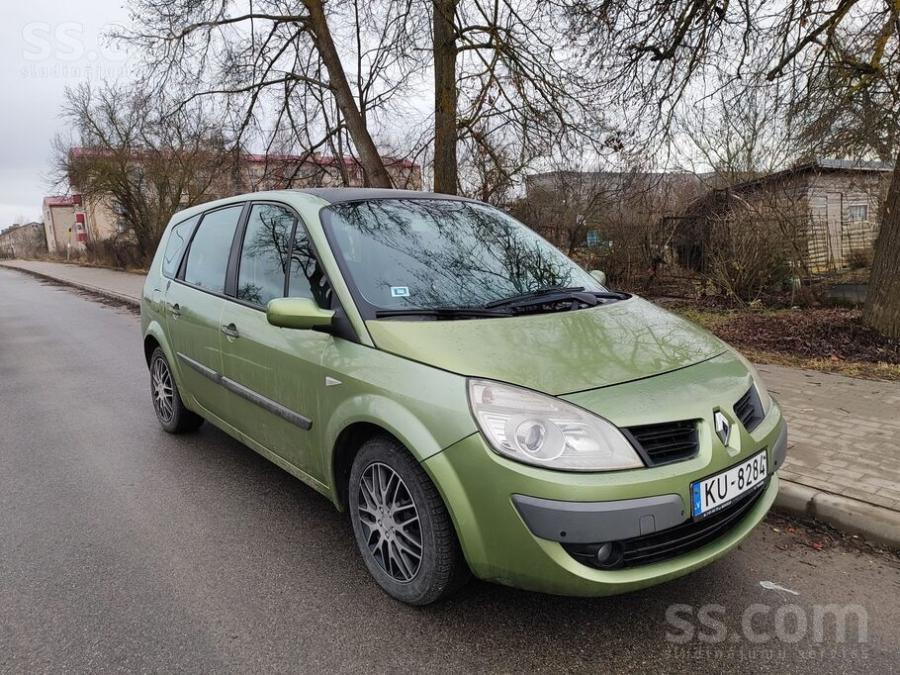 Green Renault Scenic 2007 in Jekabpils, with an engine capacity of 1.90 L and mileage of 285 thousand km for 1100 €, photo 4 on AUTOMOTO.COM.LV