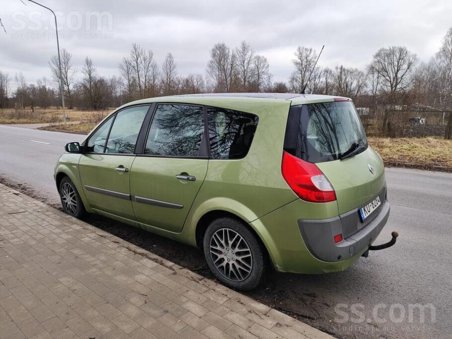 Green Renault Scenic 2007 in Jekabpils, with an engine capacity of 1.90 L and mileage of 285 thousand km for 1100 €, photo 5 on AUTOMOTO.COM.LV