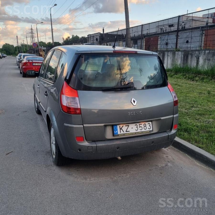 Grey Renault Scenic 2004 in Riga, with an engine capacity of 1.90 L and mileage of 250 thousand km for 800 €, photo 3 on AUTOMOTO.COM.LV