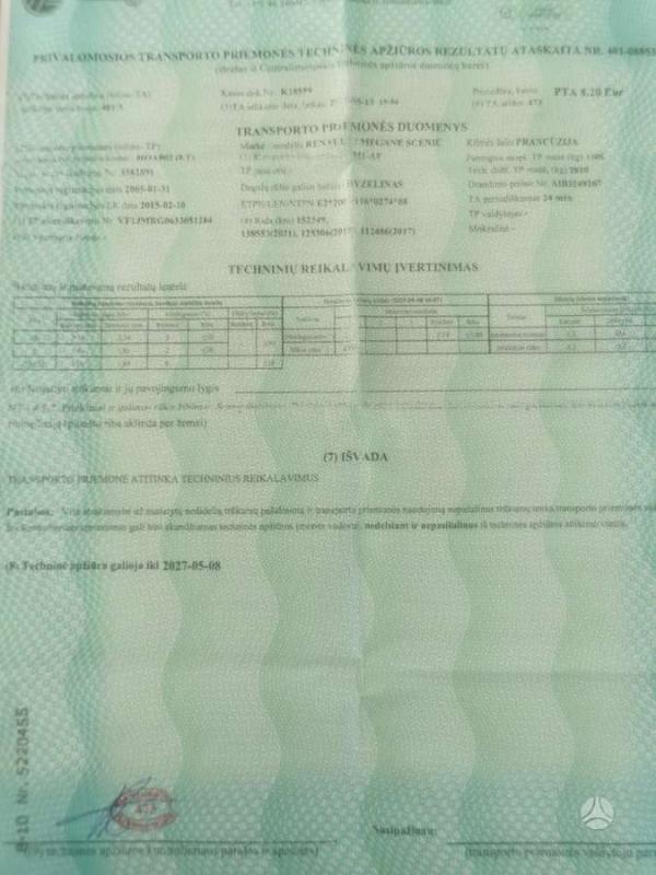 Pelēks Renault Scenic 2005 Klaipėda, ar dzinēja tilpumu 1.87 L un nobraukumu 156 tūkst. km par 380 €, foto 11 vietnē AUTOMOTO.COM.LV