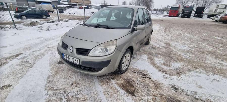Grey Renault Scenic 2006 in Vilnius, with an engine capacity of 1.46 L and mileage of 144 thousand km for 550 €, photo 7 on AUTOMOTO.COM.LV