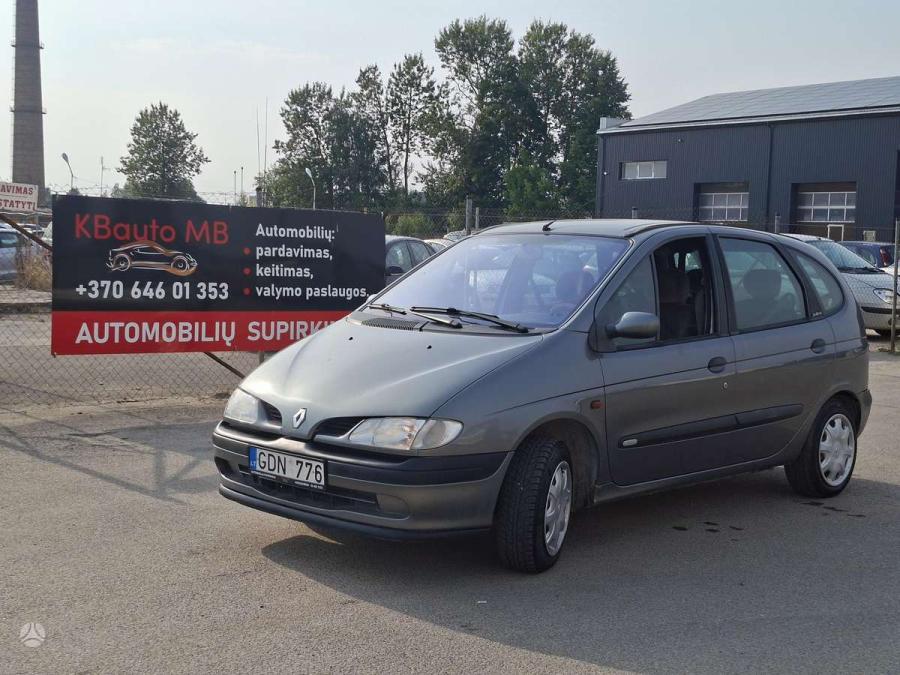 Grey Renault Scenic 1999 in Plunge, with an engine capacity of 1.60 L and mileage of 165 thousand km for 830 €, photo 1 on AUTOMOTO.COM.LV