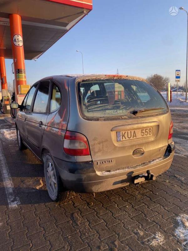 Grey Renault Scenic 2000 in Alytus, with an engine capacity of 1.60 L and mileage of 316 thousand km for 700 €, photo 3 on AUTOMOTO.COM.LV