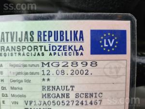 Pelēks Renault Scenic 2002 Rīga, ar dzinēja tilpumu 1.90 L un nobraukumu 252 tūkst. km par 600 €, foto 5 vietnē AUTOMOTO.COM.LV