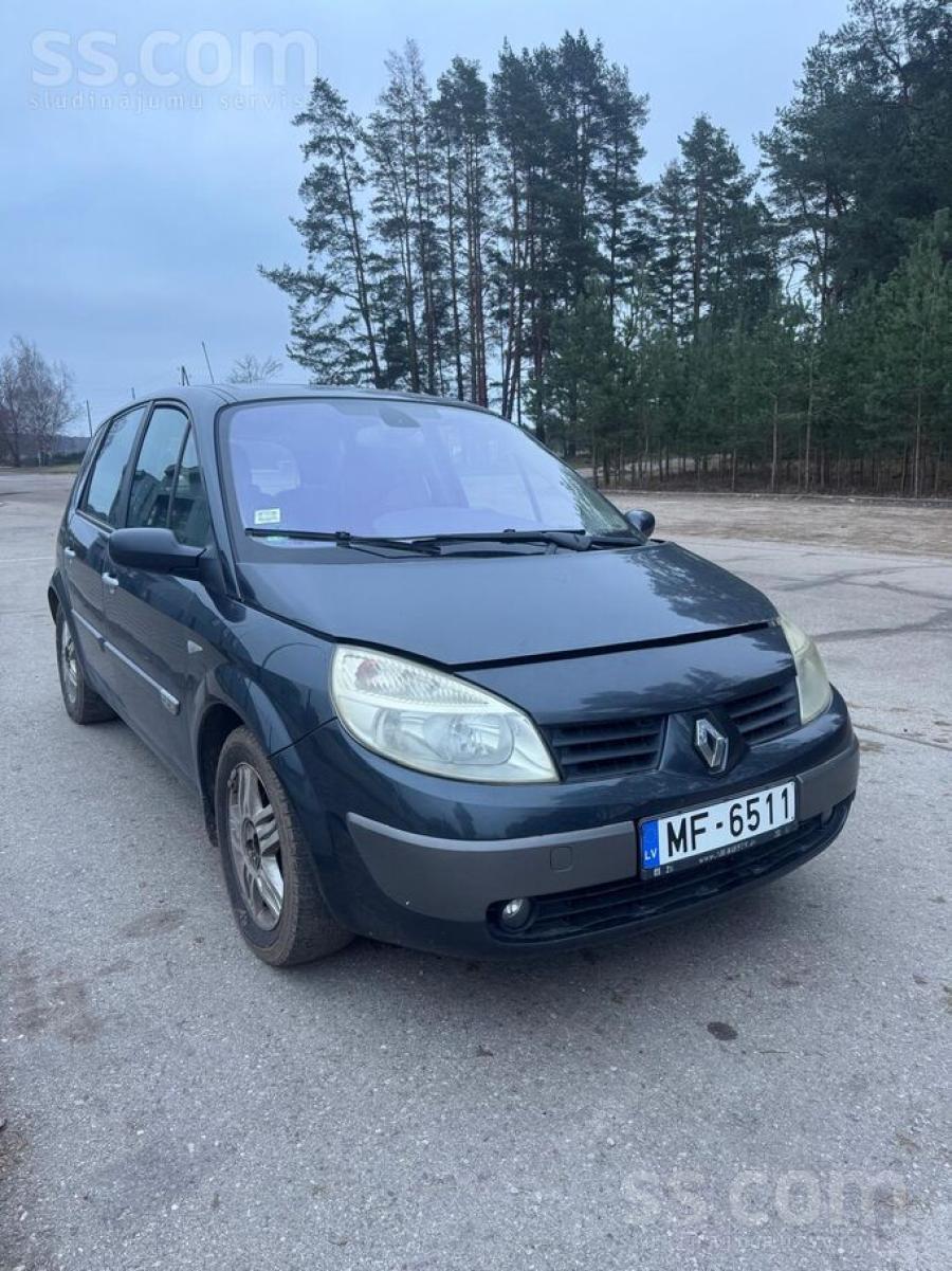 Grey Renault Scenic 2004 in Ogre, with an engine capacity of 2.00 L and mileage of 200 thousand km for 500 €, photo 1 on AUTOMOTO.COM.LV
