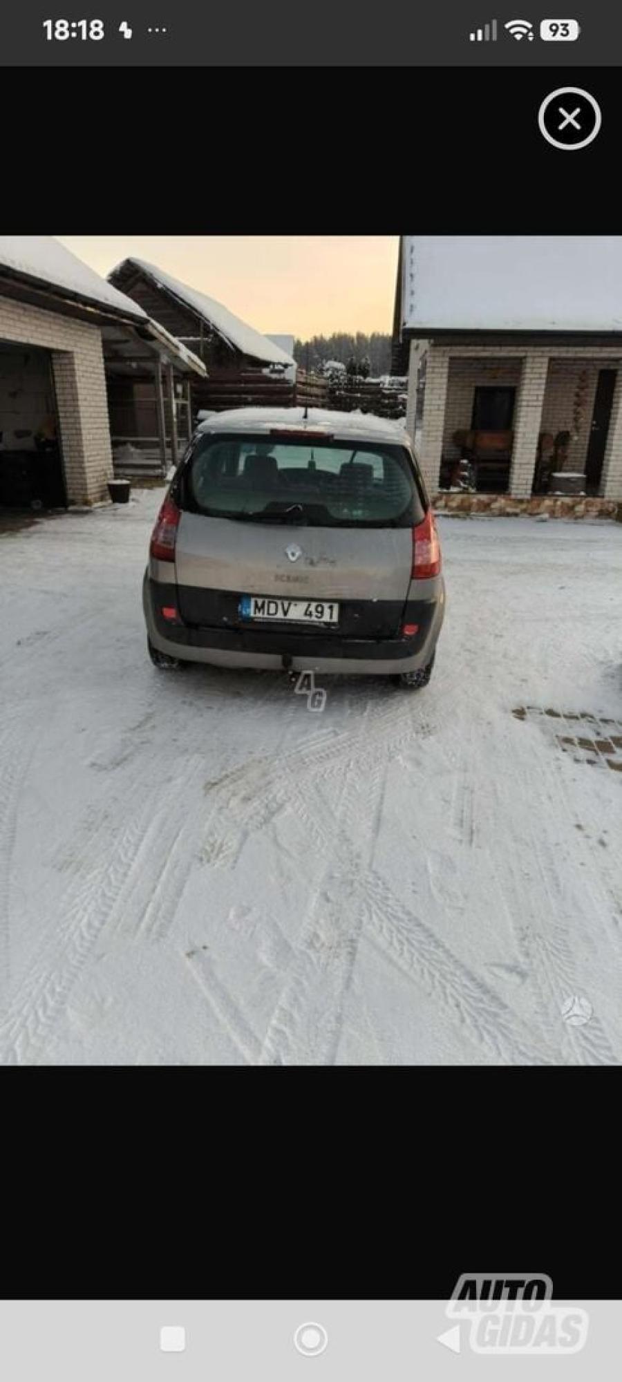 Grey Renault Scenic 2004 in Vilnius, with an engine capacity of 2.00 L and mileage of 220 thousand km for 1000 €, photo 3 on AUTOMOTO.COM.LV