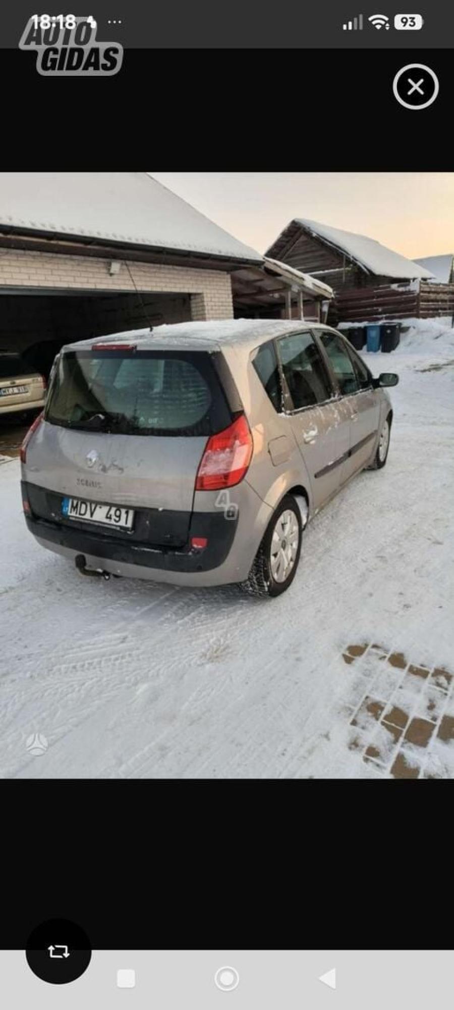 Grey Renault Scenic 2004 in Vilnius, with an engine capacity of 2.00 L and mileage of 220 thousand km for 1000 €, photo 4 on AUTOMOTO.COM.LV