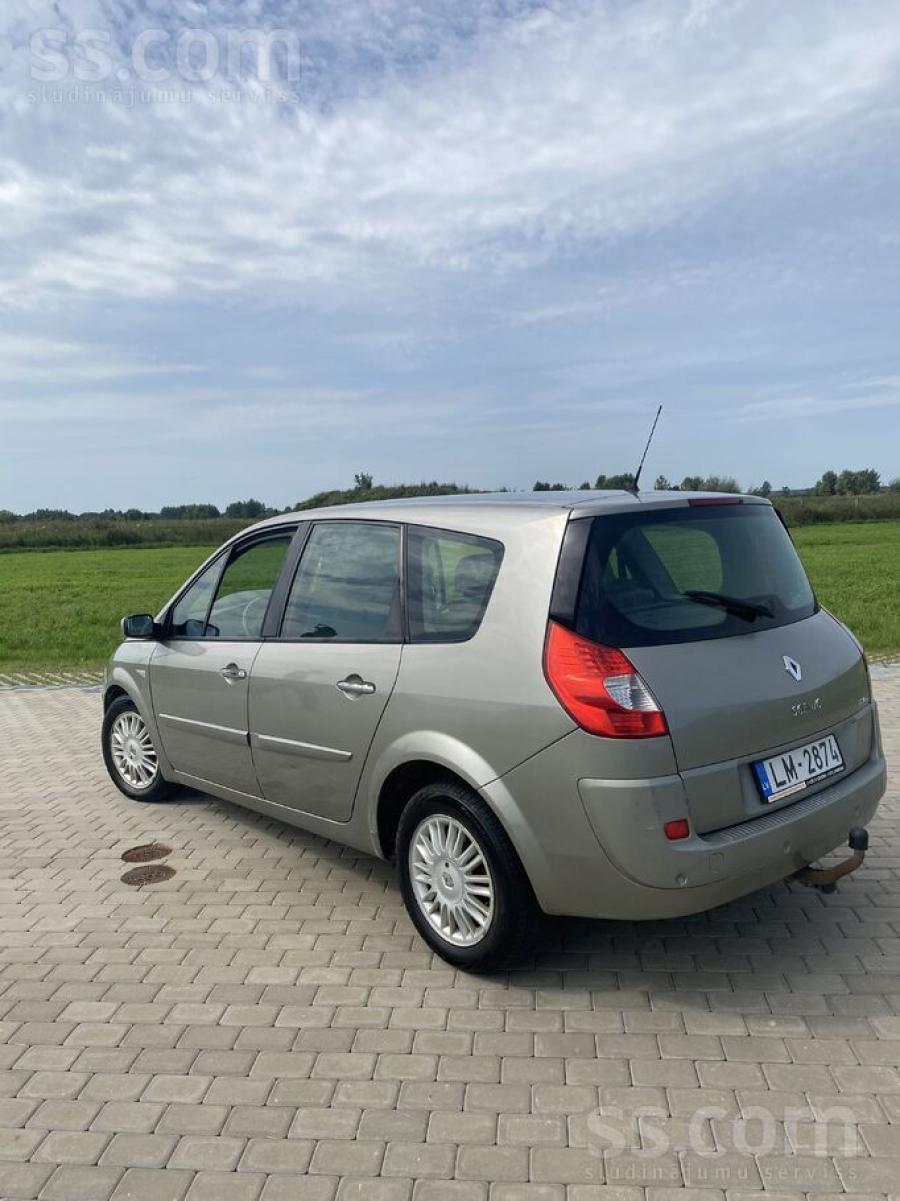 Grey Renault Scenic 2007 in Riga, with an engine capacity of 1.90 L and mileage of 424 thousand km for 1300 €, photo 4 on AUTOMOTO.COM.LV