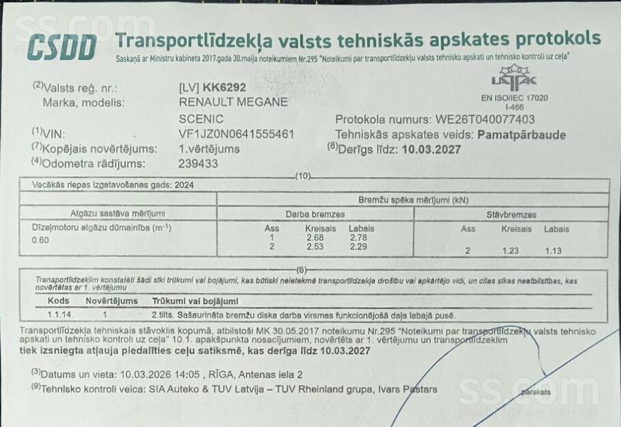 Серый Рено Сценик 2009 в Рига, объемом двигателя 1.90 л и пробегом 240 тыс. км за 3000 €, фото 12 на AUTOMOTO.COM.LV
