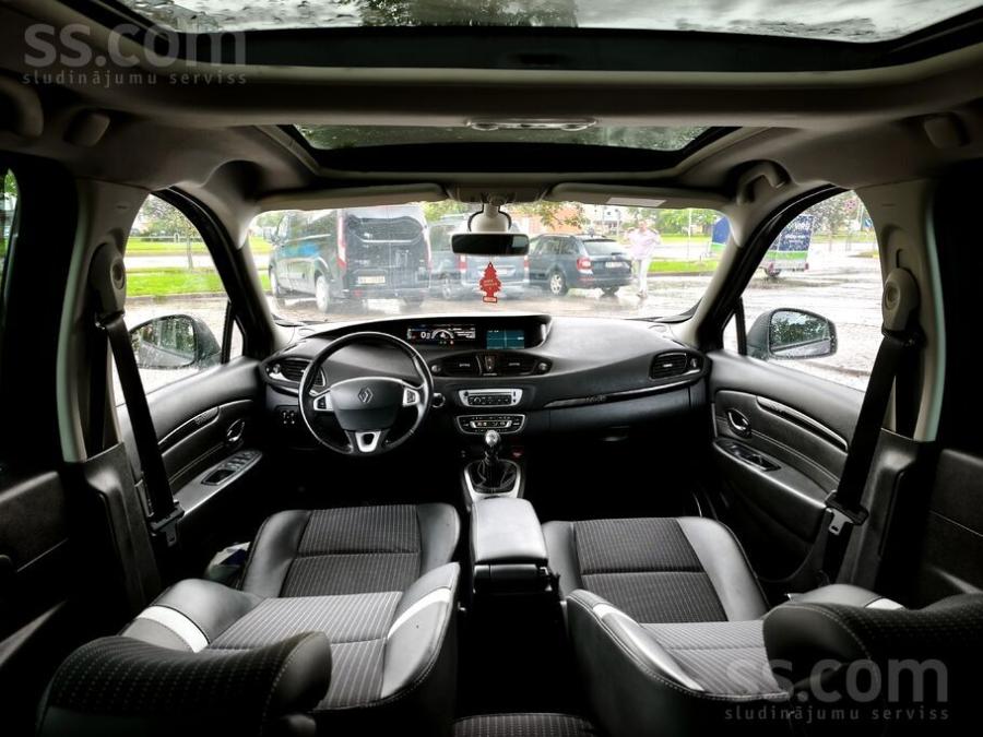 Grey Renault Scenic 2012 in Jelgava, with an engine capacity of 1.50 L and mileage of 250 thousand km for 4890 €, photo 13 on AUTOMOTO.COM.LV