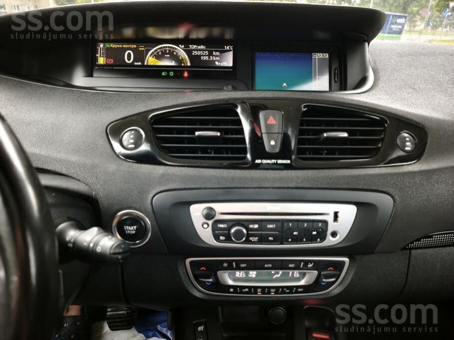 Grey Renault Scenic 2012 in Jelgava, with an engine capacity of 1.50 L and mileage of 250 thousand km for 4890 €, photo 19 on AUTOMOTO.COM.LV