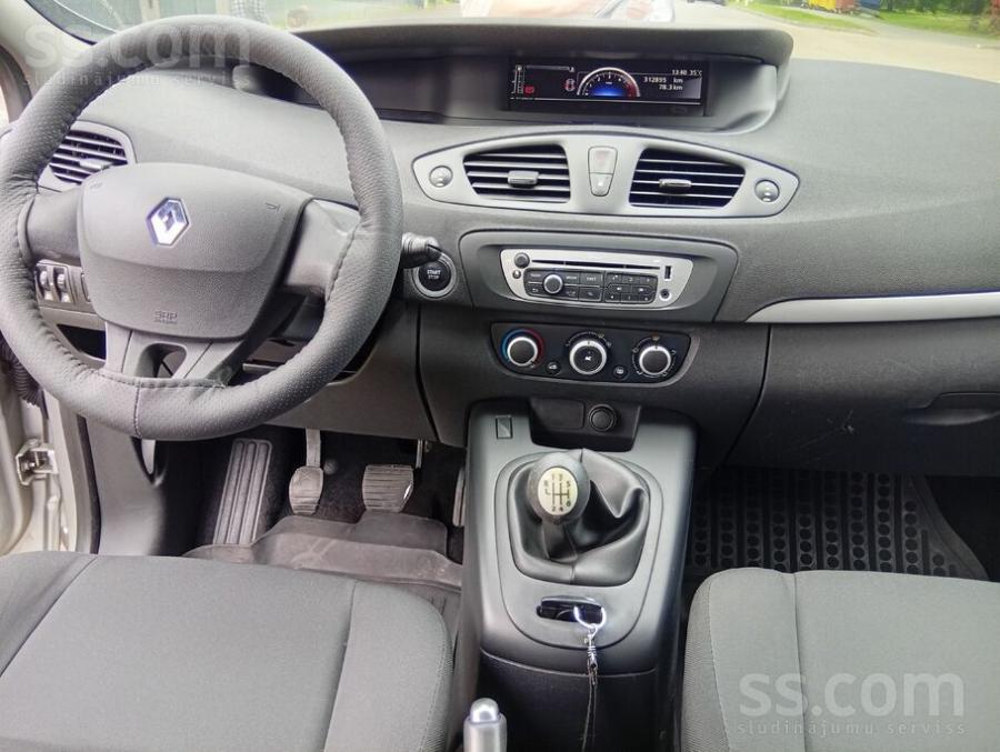 Grey Renault Scenic 2012 in Riga, with an engine capacity of 1.50 L and mileage of 312 thousand km for 2700 €, photo 9 on AUTOMOTO.COM.LV