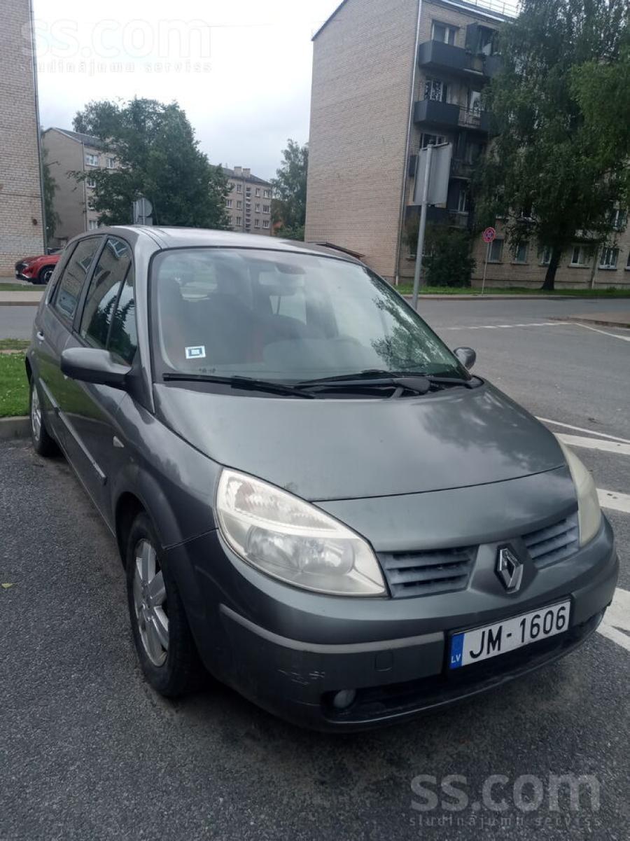 Grey Renault Scenic 2005 in Rezekne, with an engine capacity of 1.60 L and mileage of 0 thousand km for 780 €, photo 1 on AUTOMOTO.COM.LV