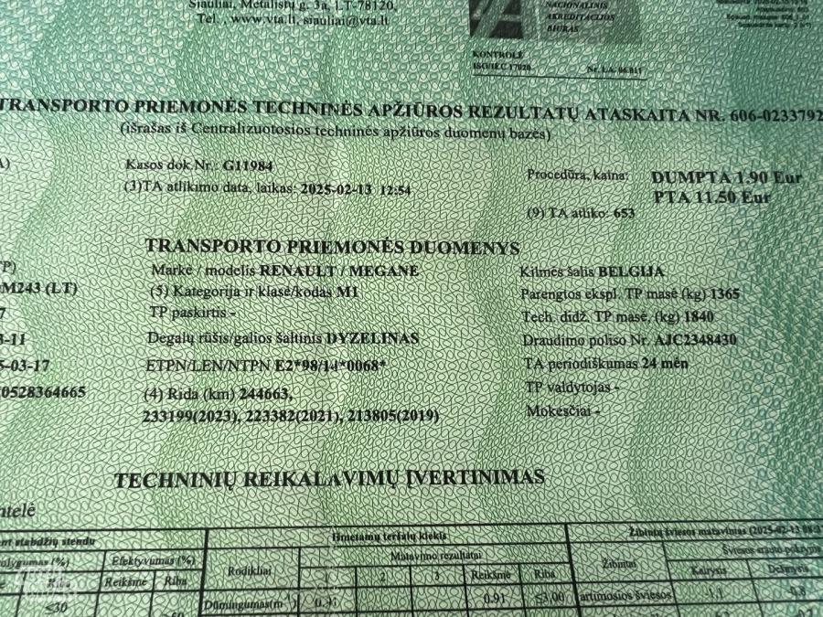 Рено Сценик 2003 в Шяуляй, объемом двигателя 1.90 л и пробегом 0 тыс. км за 699 €, фото 19 на AUTOMOTO.COM.LV