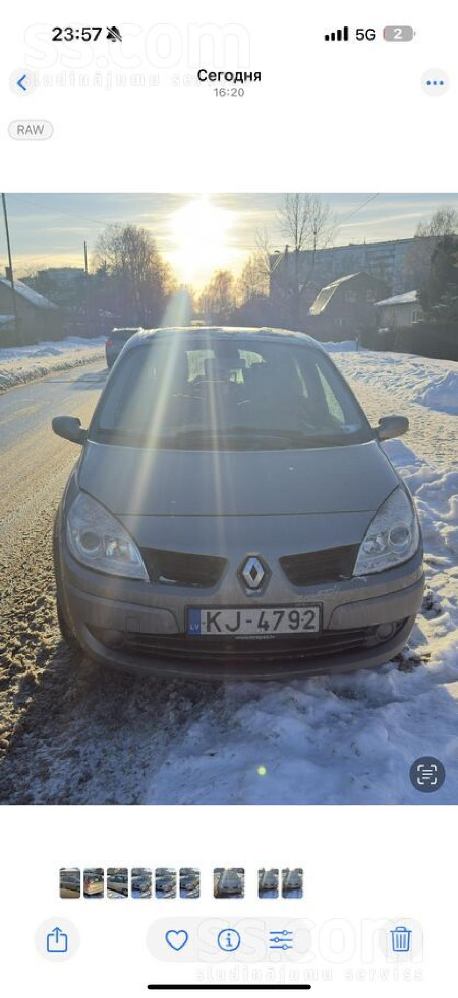 Renault Scenic 2007 in Riga, with an engine capacity of 2.00 L and mileage of 178 thousand km for 500 €, photo 1 on AUTOMOTO.COM.LV