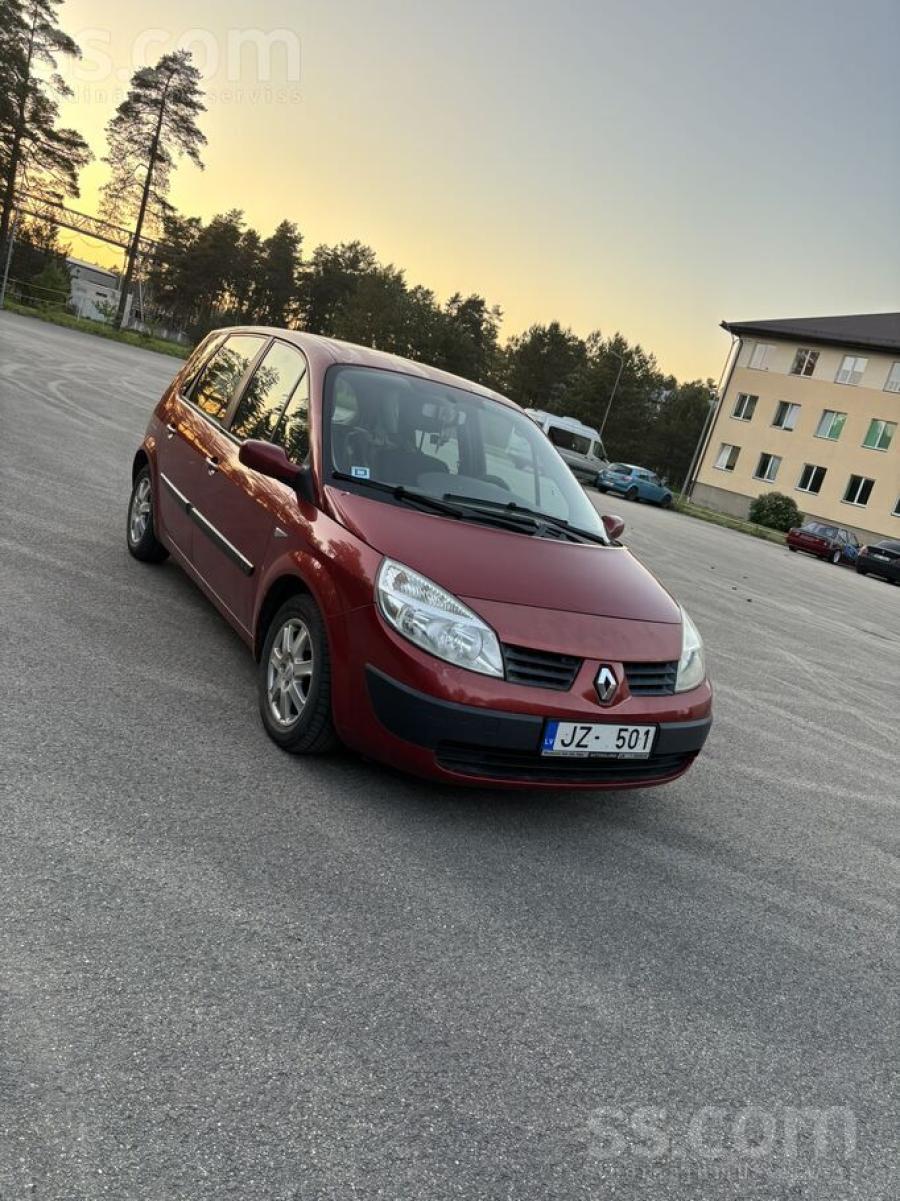 Red Renault Scenic 2005 in Riga, with an engine capacity of 1.60 L and mileage of 225 thousand km for 1200 €, photo 1 on AUTOMOTO.COM.LV