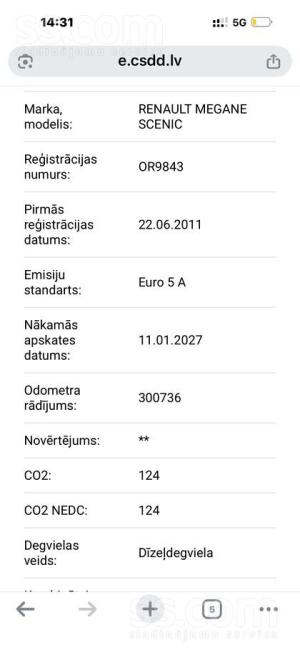 Белый Рено Сценик 2011 в Айзкраукле, объемом двигателя 1.50 л и пробегом 300 тыс. км за 2370 €, фото 13 на AUTOMOTO.COM.LV