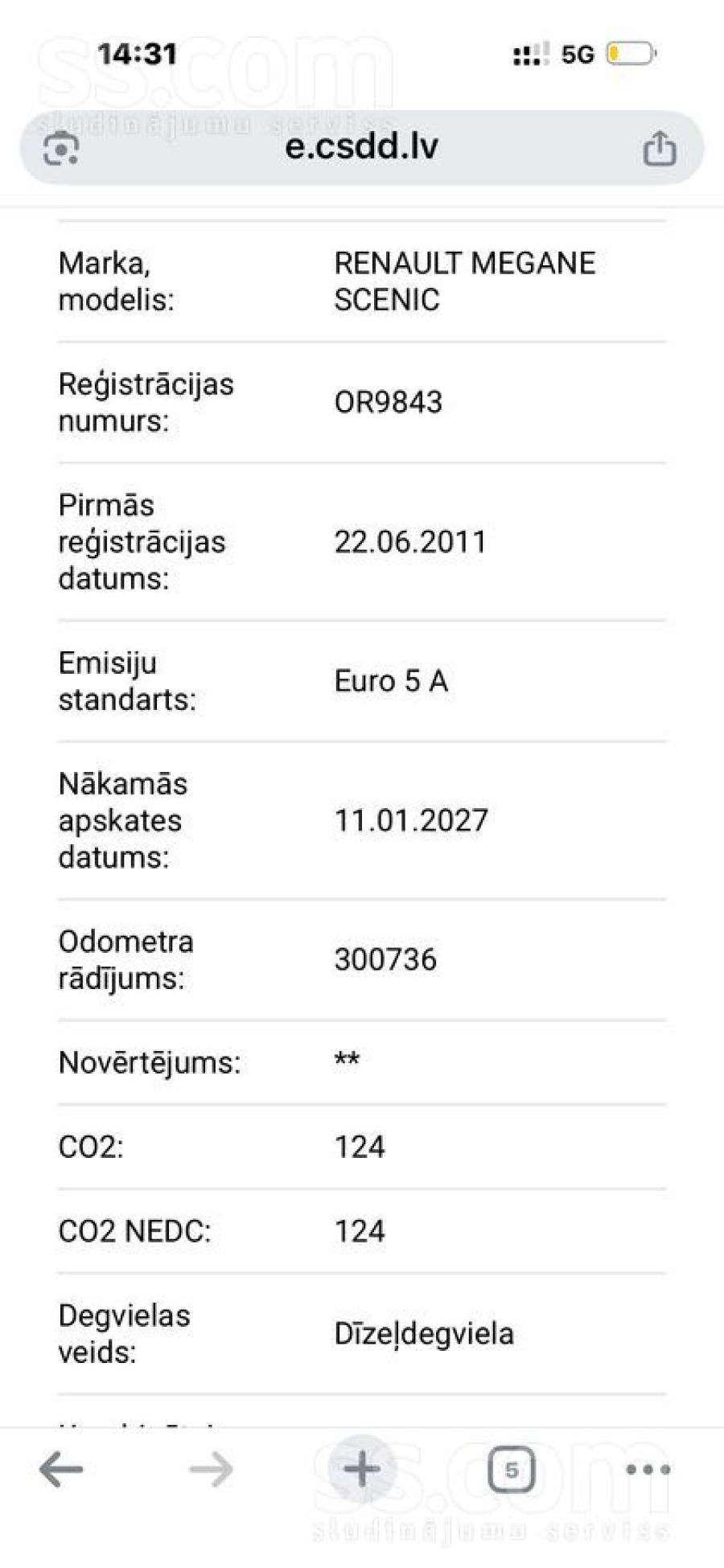 Белый Рено Сценик 2011 в Айзкраукле, объемом двигателя 1.50 л и пробегом 300 тыс. км за 2370 €, фото 13 на AUTOMOTO.COM.LV