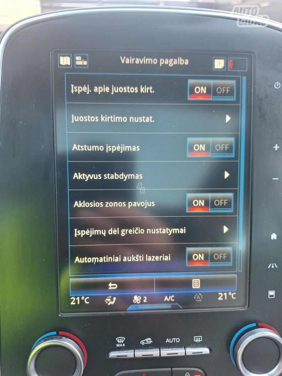 White Renault Scenic 2016 in Taurage, with an engine capacity of 1.60 L and mileage of 185 thousand km for 7550 €, photo 29 on AUTOMOTO.COM.LV