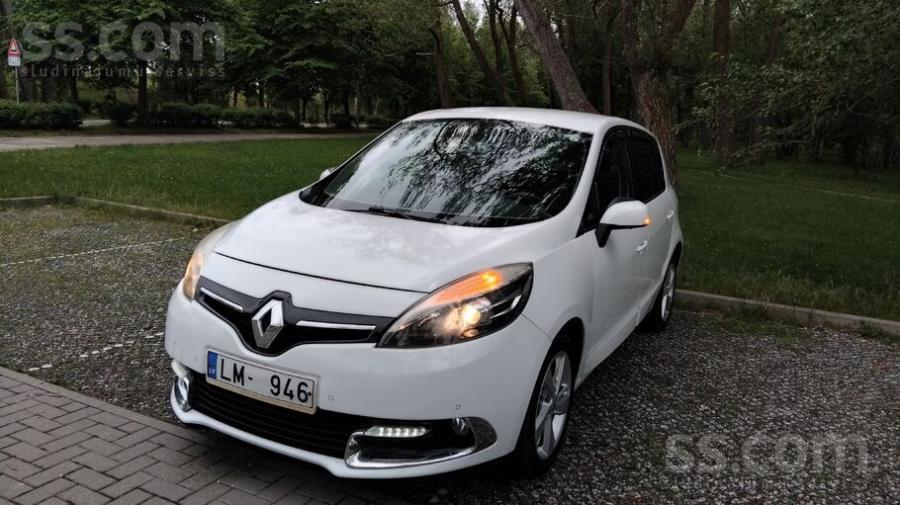 White Renault Scenic 2014 in Liepaja, with an engine capacity of 1.50 L and mileage of 258 thousand km for 5600 €, photo 6 on AUTOMOTO.COM.LV