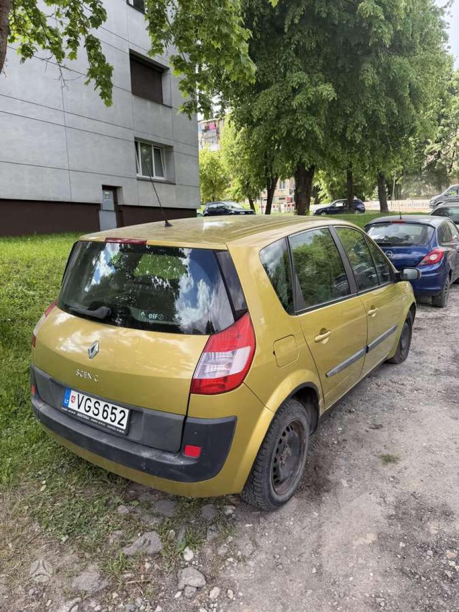 Yellow Renault Scenic 2005 in Kaunas, with an engine capacity of 1.60 L and mileage of 245 thousand km for 450 €, photo 4 on AUTOMOTO.COM.LV
