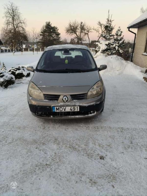Dzeltens Renault Scenic 2004 Viļņa, ar dzinēja tilpumu 2.00 L un nobraukumu 220 tūkst. km par 955 €, foto 1 vietnē AUTOMOTO.COM.LV