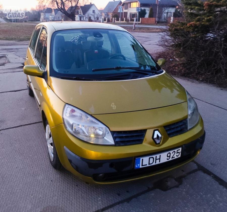 Dzeltens Renault Scenic 2004 Ariogala, ar dzinēja tilpumu 1.60 L un nobraukumu 180 tūkst. km par 900 €, foto 1 vietnē AUTOMOTO.COM.LV