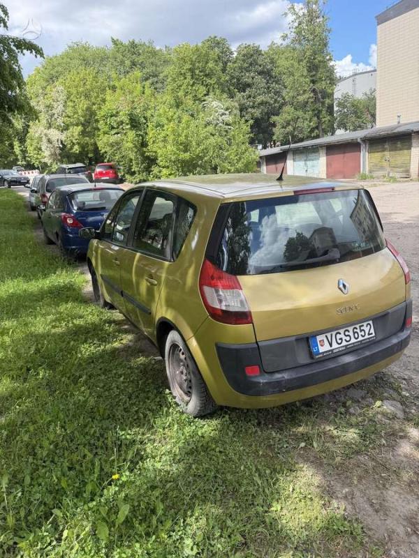 Yellow Renault Scenic 2005 in Kaunas, with an engine capacity of 1.60 L and mileage of 245 thousand km for 549 €, photo 6 on AUTOMOTO.COM.LV